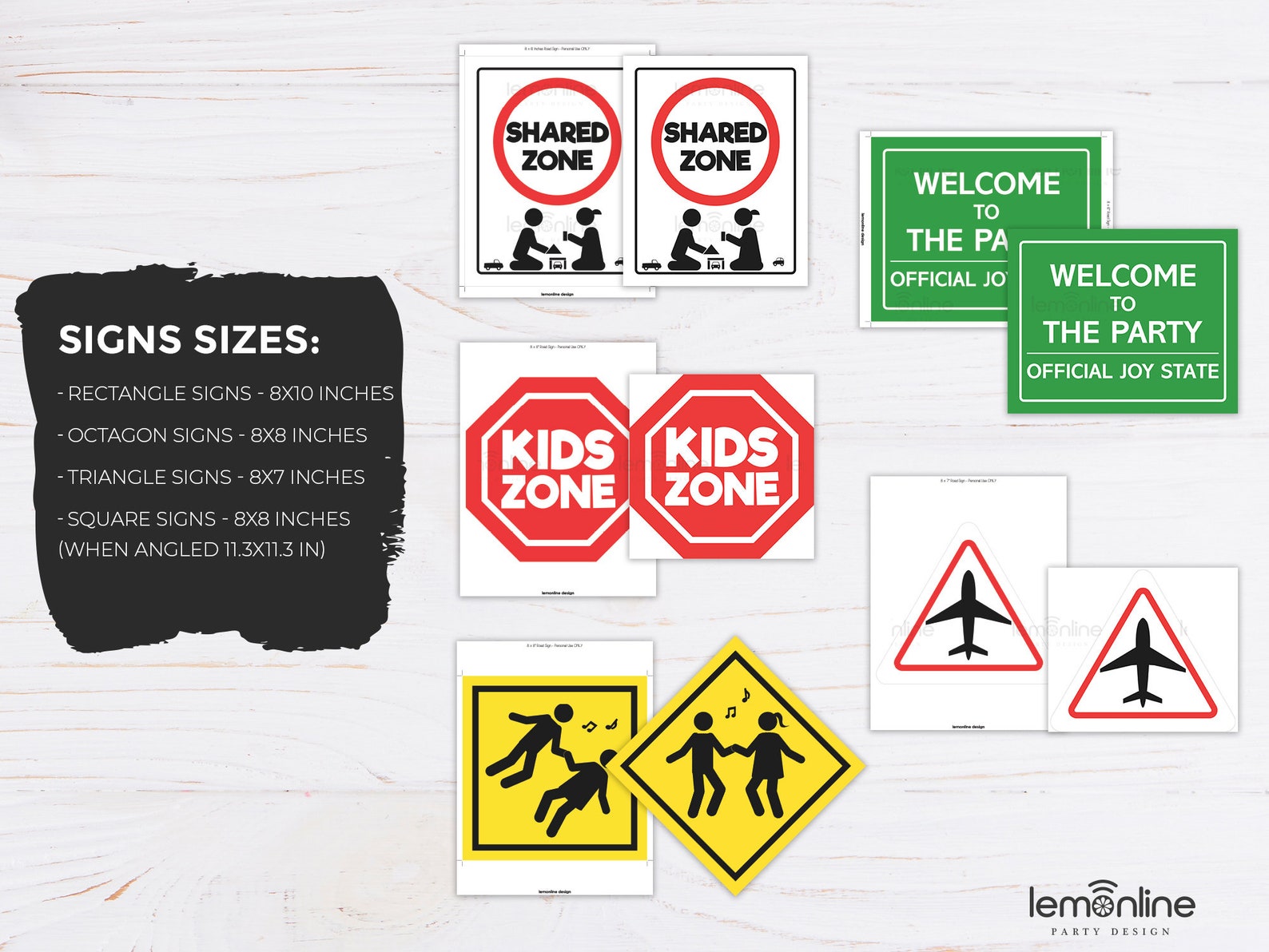 Car Party Decoration Set, Traffic Signs Bundle, Road Sign, Street Road ...