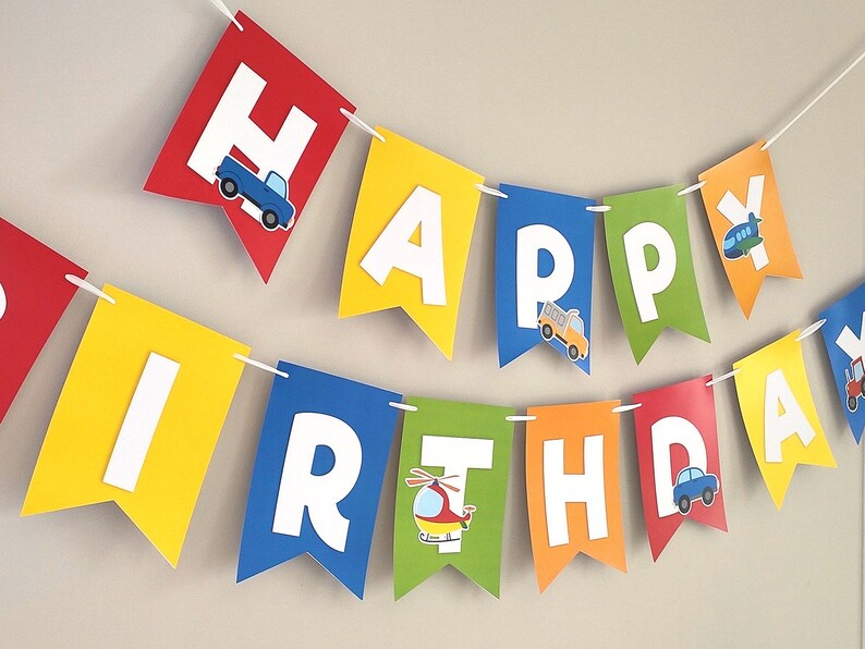 Transportation banner Transportation Birthday Banner Vehicle | Etsy