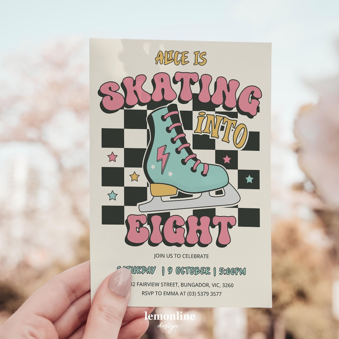 Ice Skate Invitation, Skating Into Any Age Invitation, Ice Skating ...