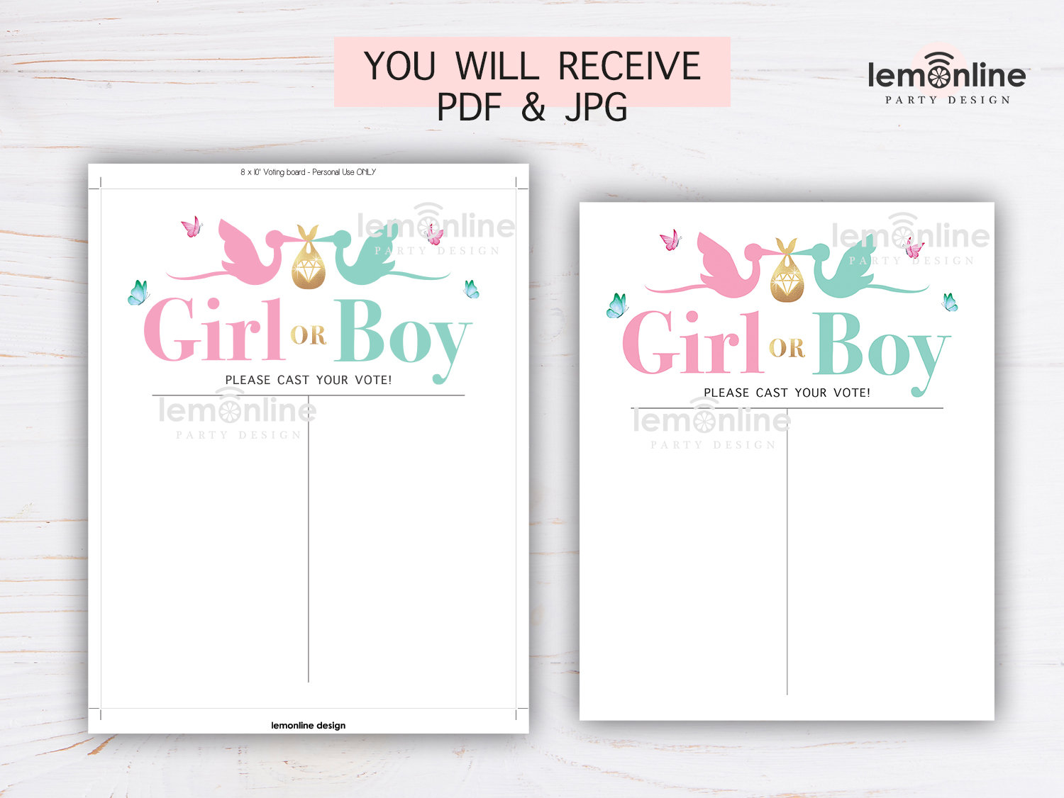 Gender Reveal Voting Board Cast you vote Sign Gender Reveal | Etsy