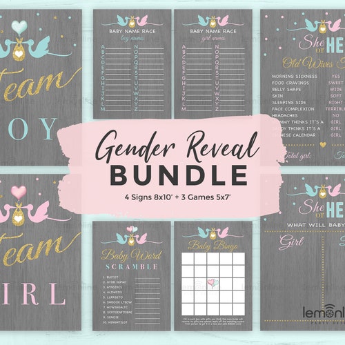 Baby Shower Games Gender Reveal Party Games Unisex Boy or - Etsy