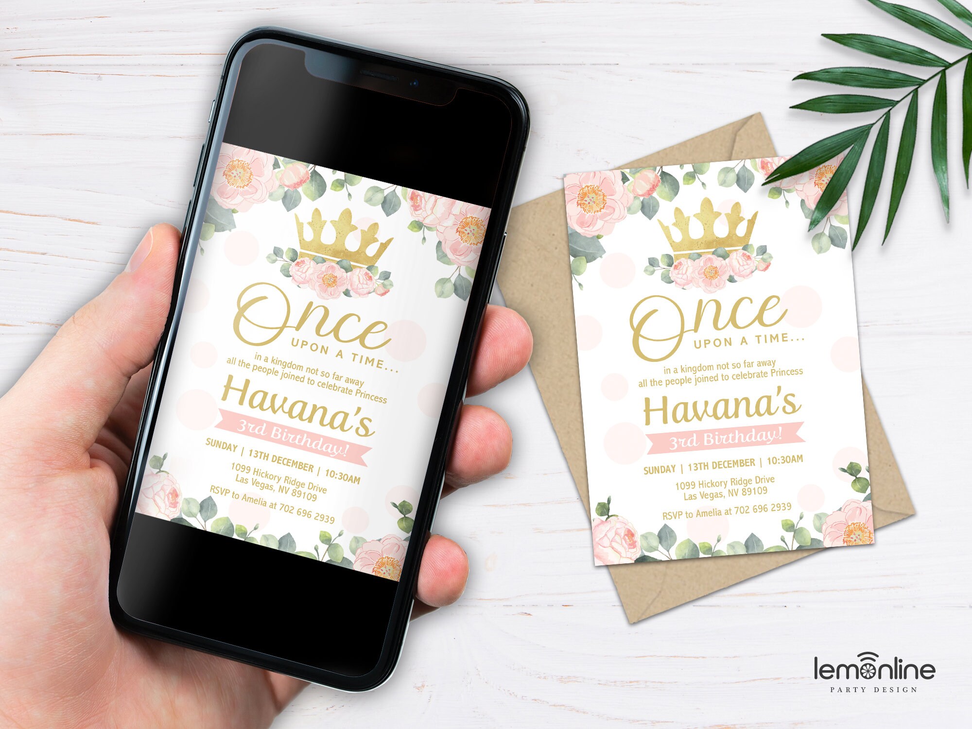 Princess Invitation Crown Invitation Once Upon a Time - Etsy Australia