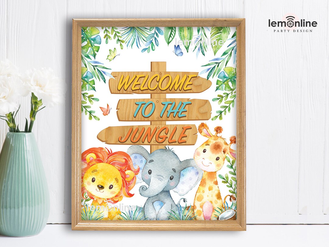Jungle Welcome Sign, Safari Welcome Sign, Jungle Welcome, Jungle Animal ...