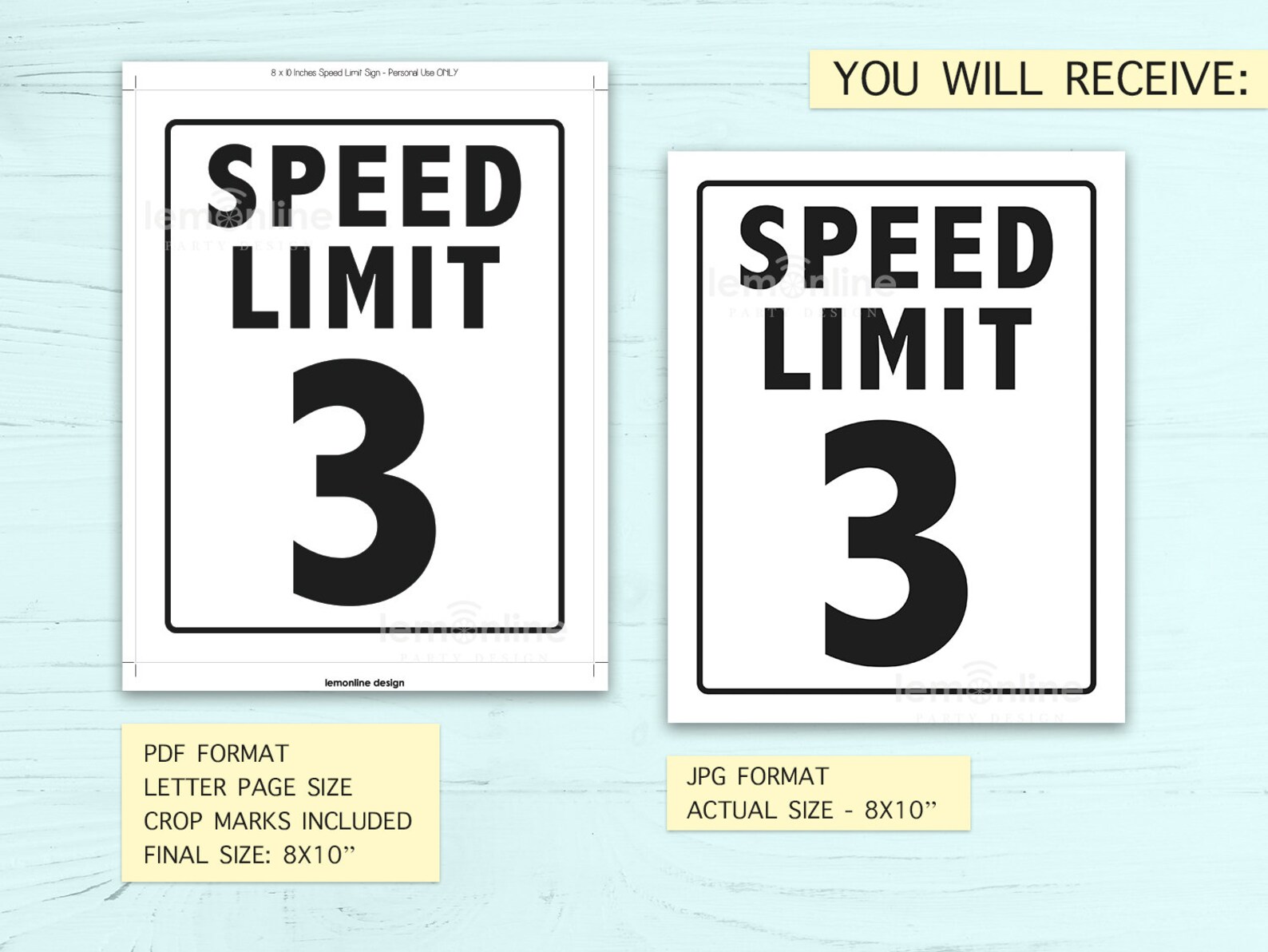 Speed Limit 3 Sign Refuel Here Sign Road Signs birthday | Etsy