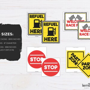 Road Signs Decor, Bundle Printable Race Car Signs, Race Car Sign, Road ...