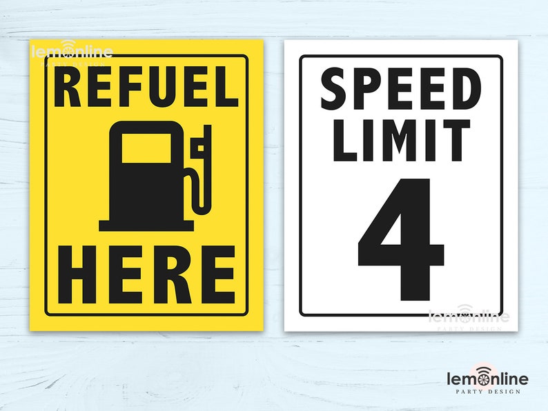 Speed Limit 4 Sign Refuel Here Sign Road Signs Birthday | Etsy