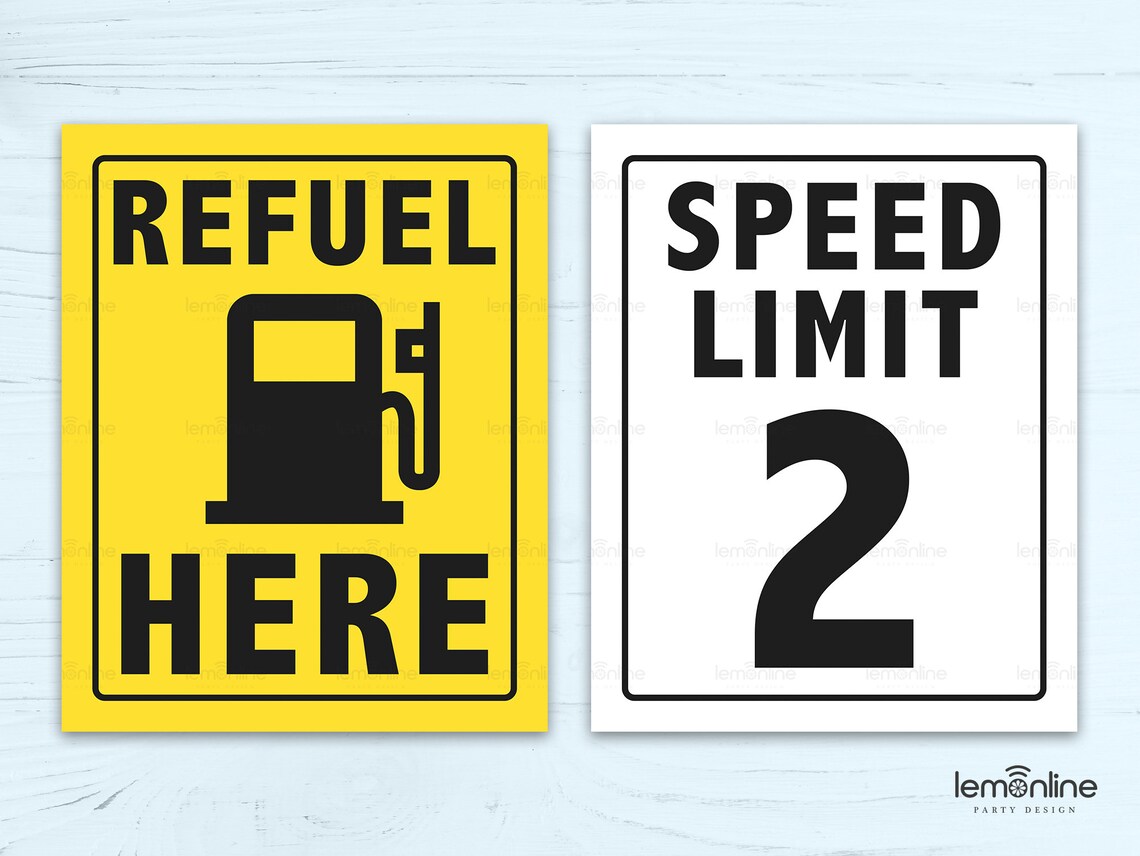 Speed Limit 2 Sign Refuel Here Sign Road Signs Birthday - Etsy