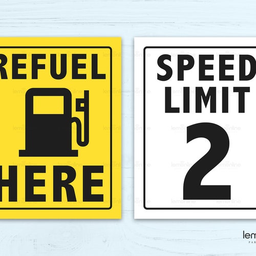 Speed Limit 2 Sign Refuel Here Sign Road Signs Birthday | Etsy