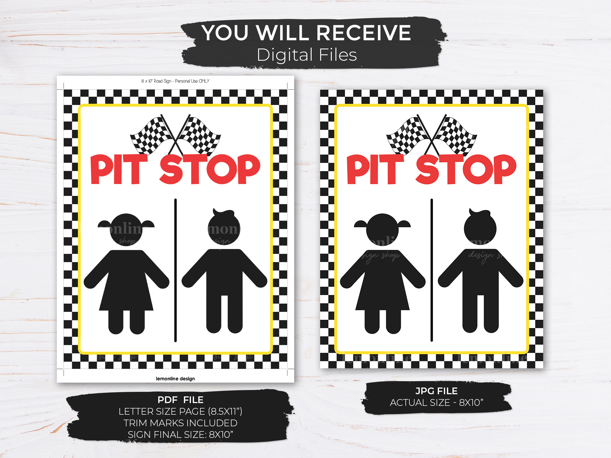 Pit Stop Sign Race Car Birthday Party Decoration Two Fast - Etsy UK