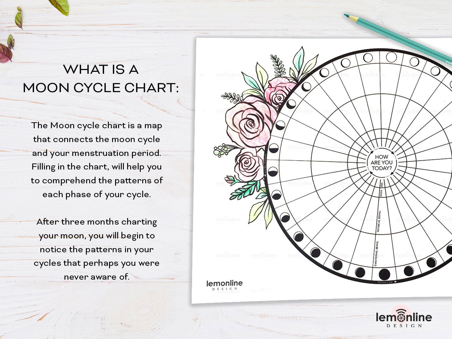 Moon Mandala Moon Cycle Chart Body Mind and Soul Tracker | Etsy
