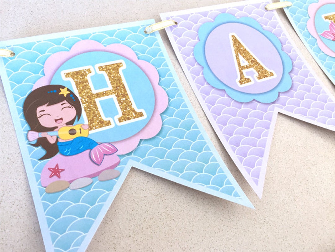 Mermaid Birthday Banner, Printable Mermaid Banner, Under the Sea ...