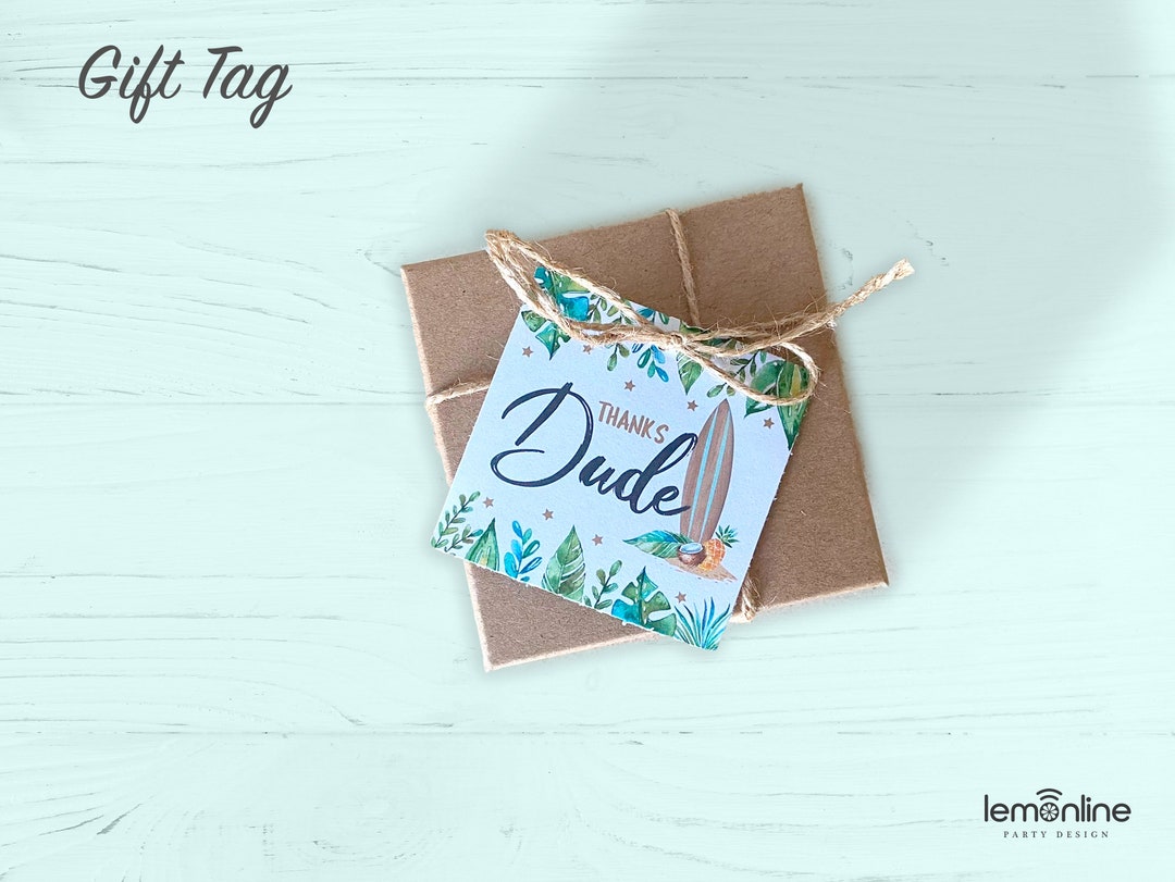 Surf Gift Tags, Thank You Tag, Surf Tag, Surf Baby Shower, Surf Party ...