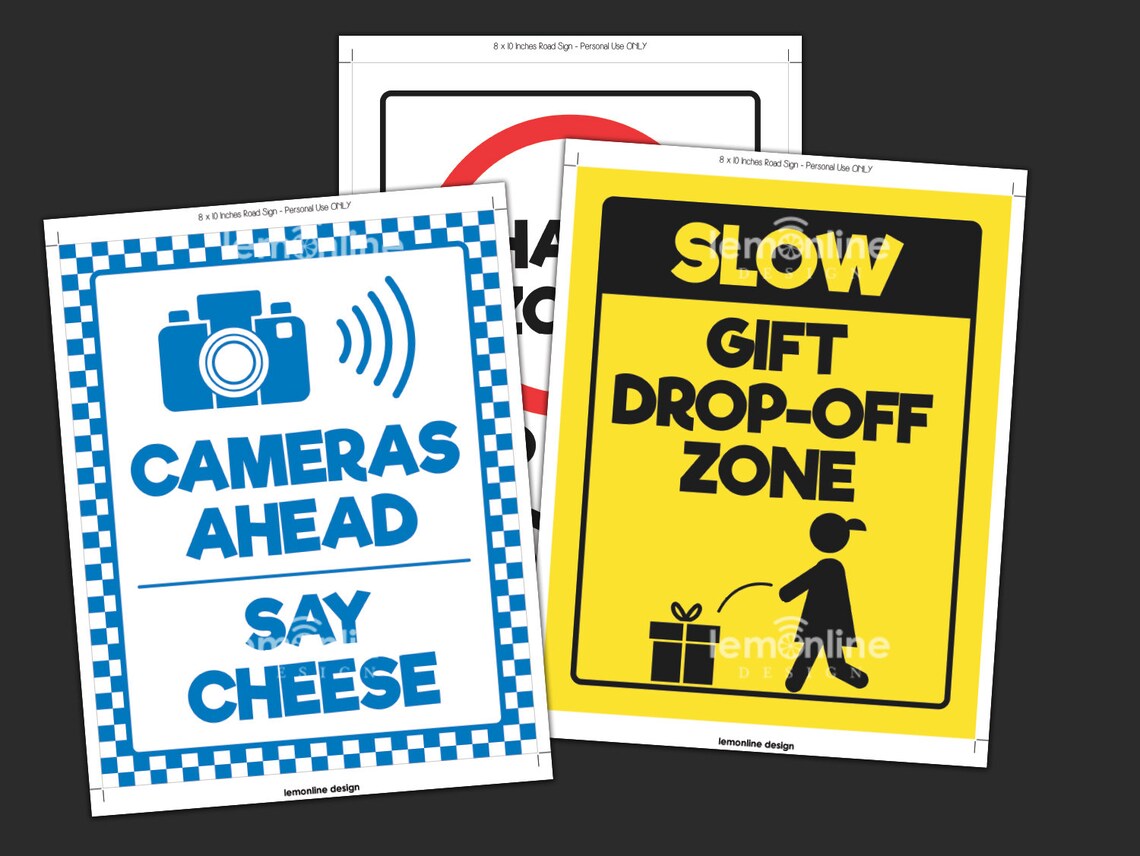 Car Party Decoration Set, Traffic Signs Bundle, Road Sign, Street Road ...
