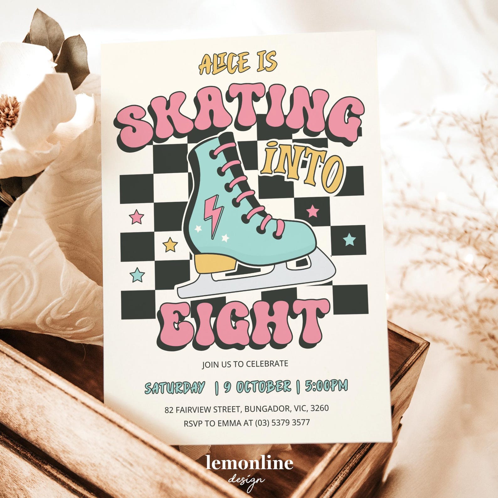 Ice Skate Invitation, Skating Into Any Age Invitation, Ice Skating ...