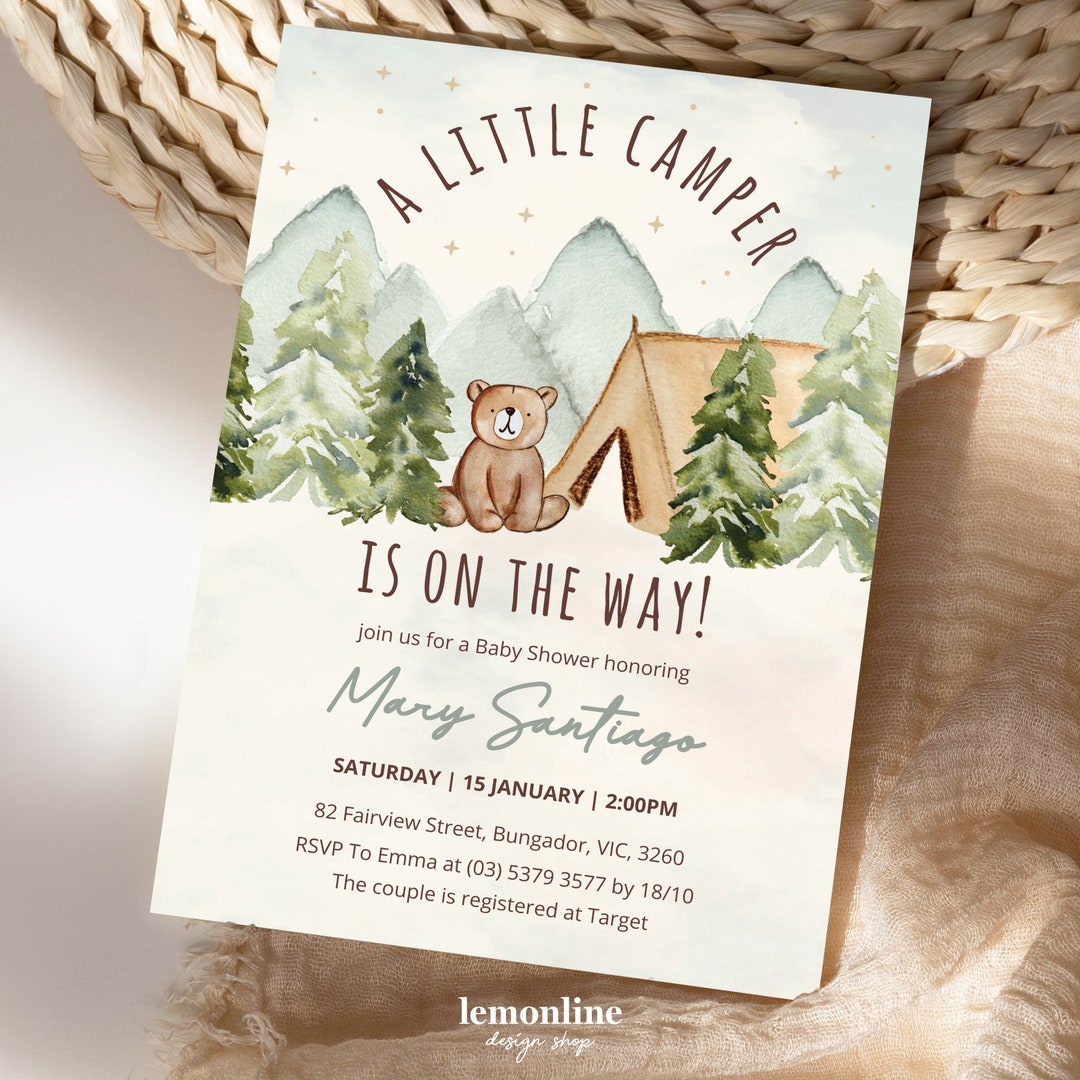 Little Camper Invitation, Let the Adventure Begin Baby Shower ...