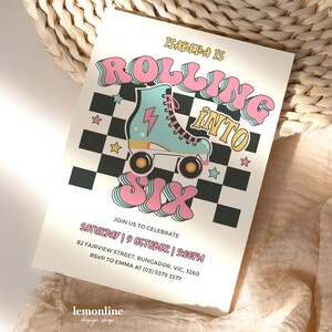 Rolling Into Six Invitation, Let's Roll Invite, 6th Birthday Invite ...