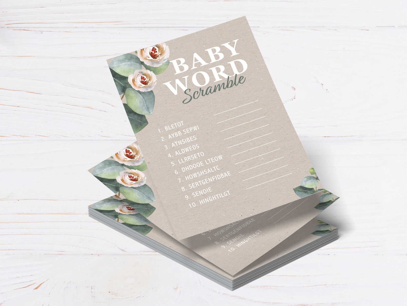 Baby Word Scramble Game Baby Shower Game Scramble Game - Etsy