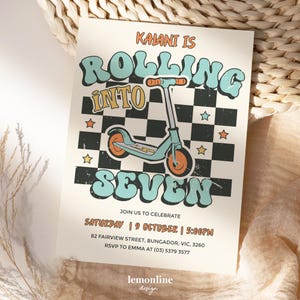Kick Scooter Birthday Invitation, Scooter Invitation, Scooter Birthday ...