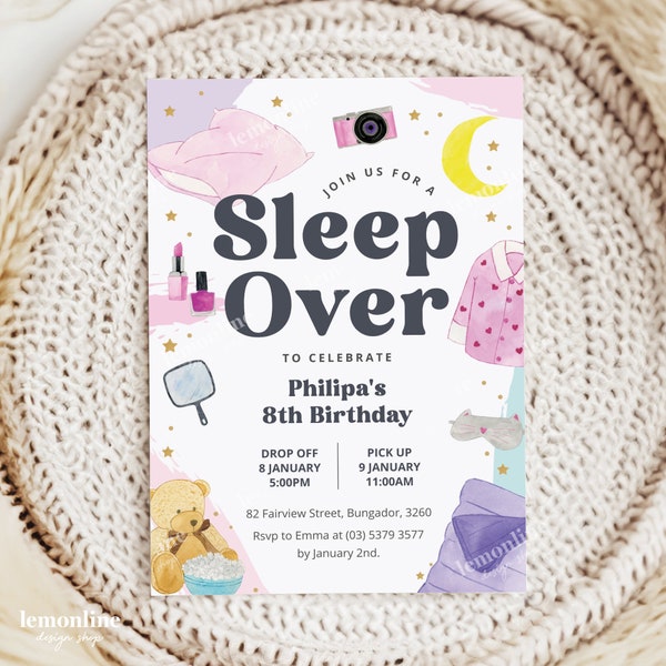 Sleepover Party Invitation - Etsy