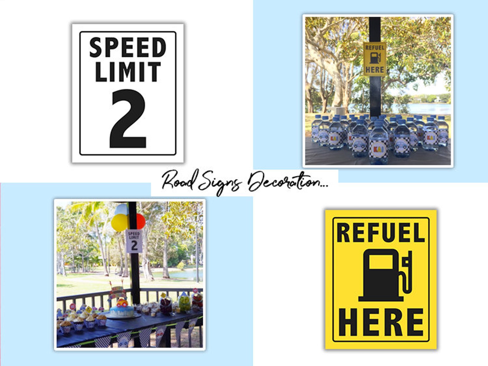 Speed Limit 2 Sign Refuel Here Sign Road Signs Birthday | Etsy