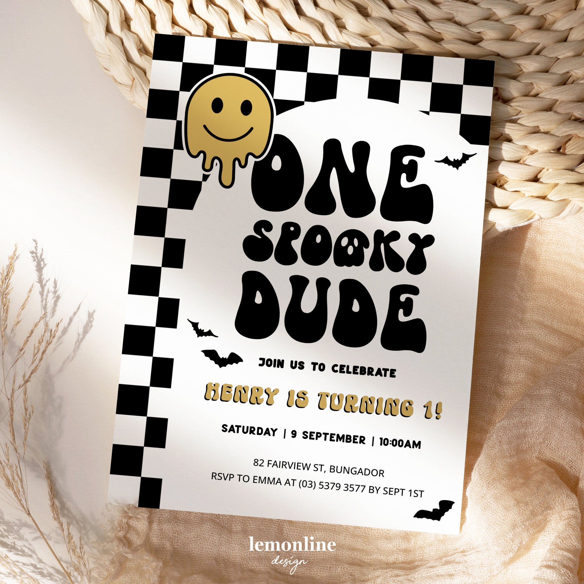 One Spooky Dude Invitation, One Happy Dude Birthday Invite, Spooky Dude ...