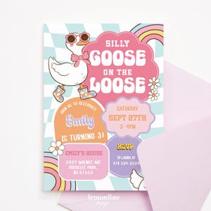 Silly Goose Birthday Invitation, Silly Goose Theme, Silly Goose on the ...