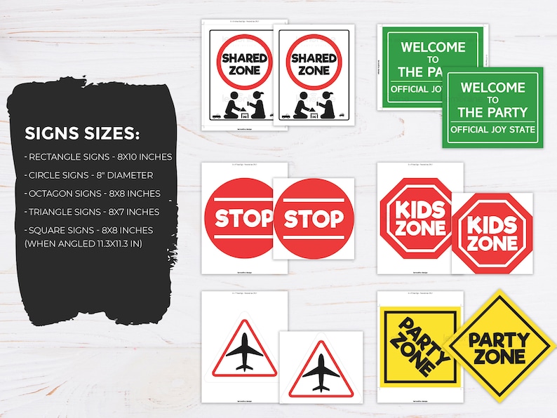Road Signs Decor Bundle, Race Car Party Sign, Road Signs, Street Road ...