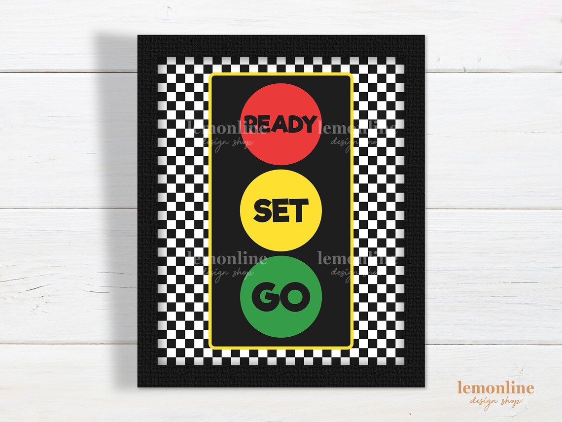 Printable Traffic Light Race Car Birthday Party Decoration - Etsy Canada