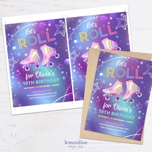 Skate Party Birthday Invitation, Roller Skate Birthday Invitation ...