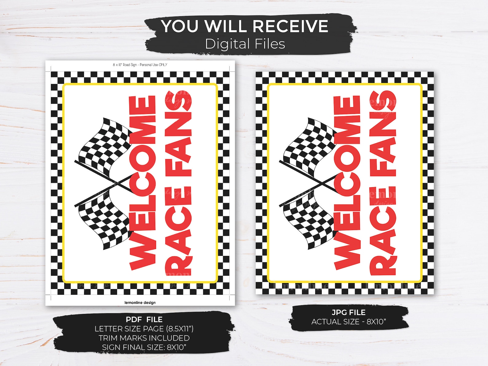 Welcome Race Fans Sign Race Car Party Decoration Printable - Etsy