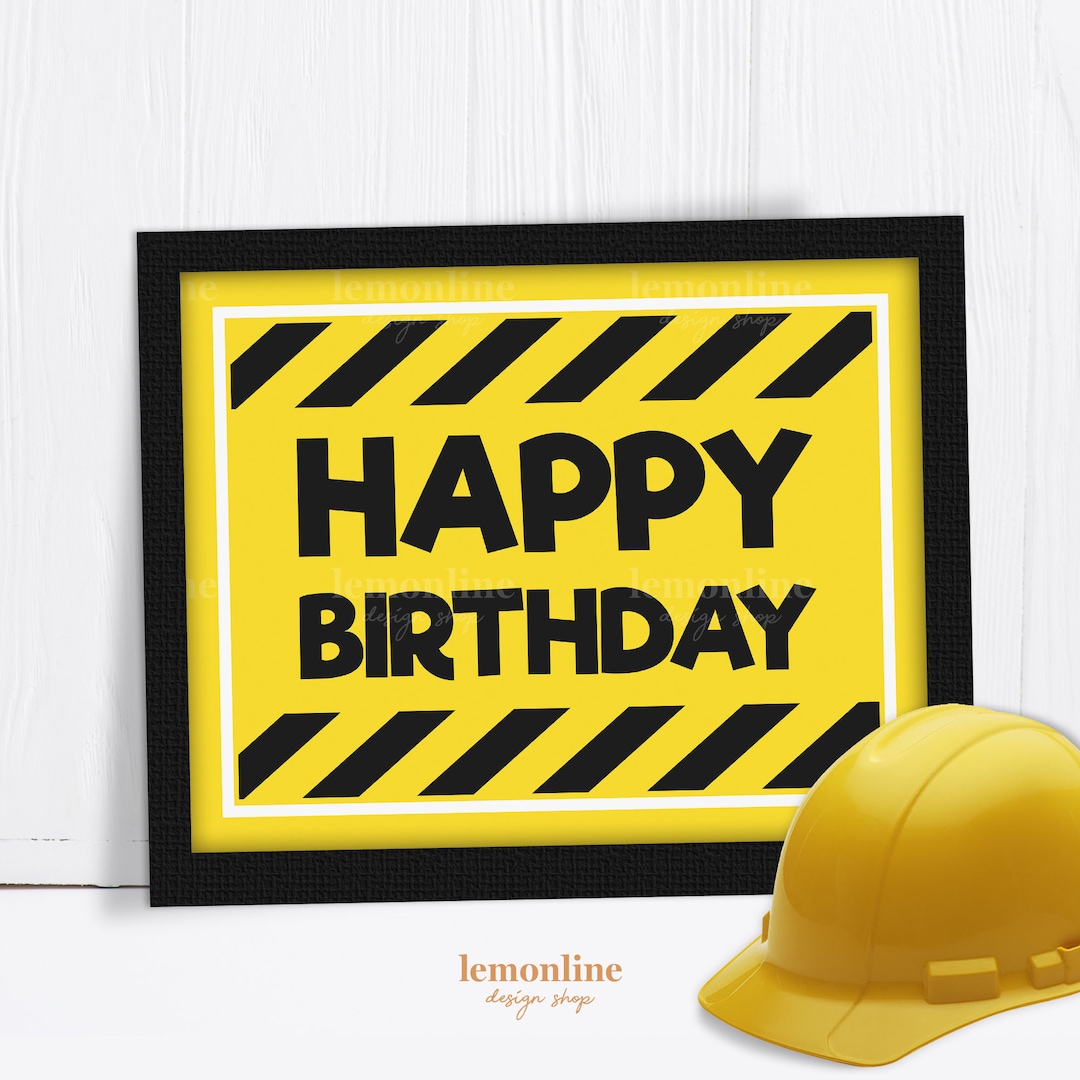 Happy Birthday Road Sign, Construction Party Sign, Road Signs Decor ...