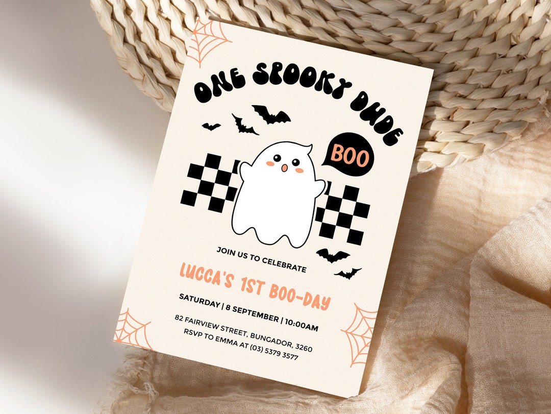 Spooky One Invite, Spooky Baby Invite, Halloween Birthday Invitation ...