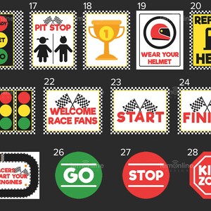 Road Signs Decor Bundle, Race Car Party Sign, Road Signs, Street Road ...