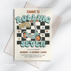 Kick Scooter Birthday Invitation, Scooter Invitation, Scooter Birthday ...
