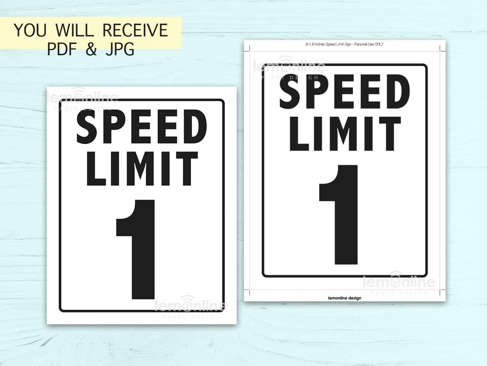 Speed Limit 1 Sign Refuel Here Sign Road Signs birthday | Etsy