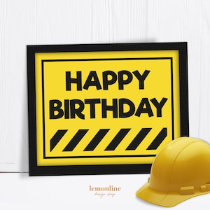 Happy Birthday Road Sign, Construction Party Sign, Road Signs Decor ...