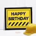 Happy Birthday Road Sign, Construction Party Sign, Road Signs Decor ...