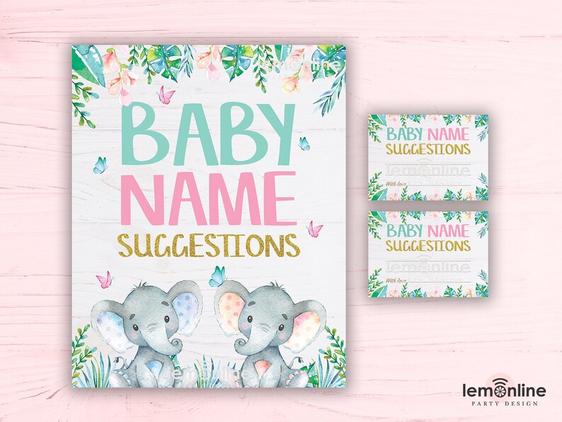 Name Suggestions Sign and Card Gender Reveal Ideas Baby Name | Etsy