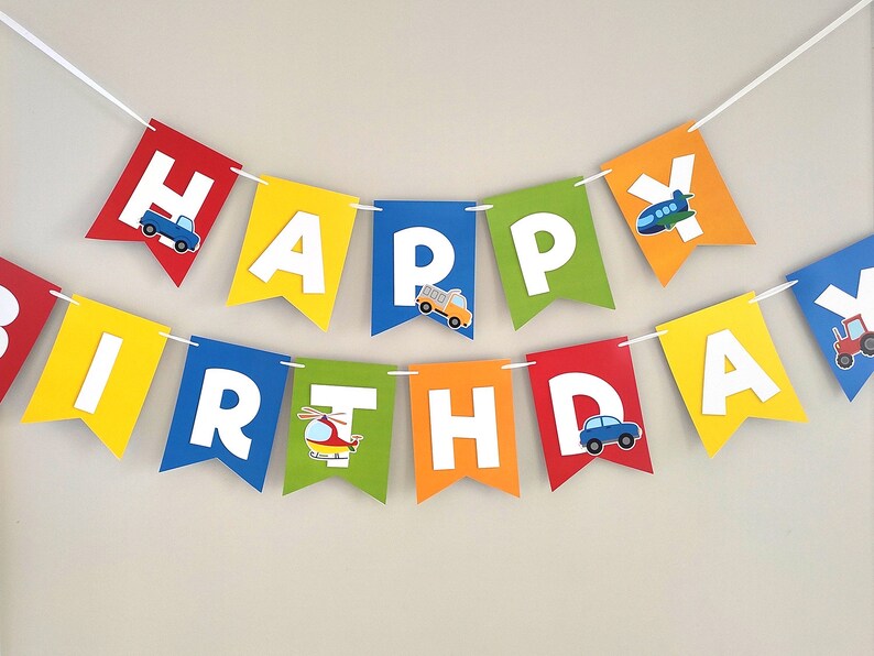 Transportation banner Transportation Birthday Banner Vehicle | Etsy