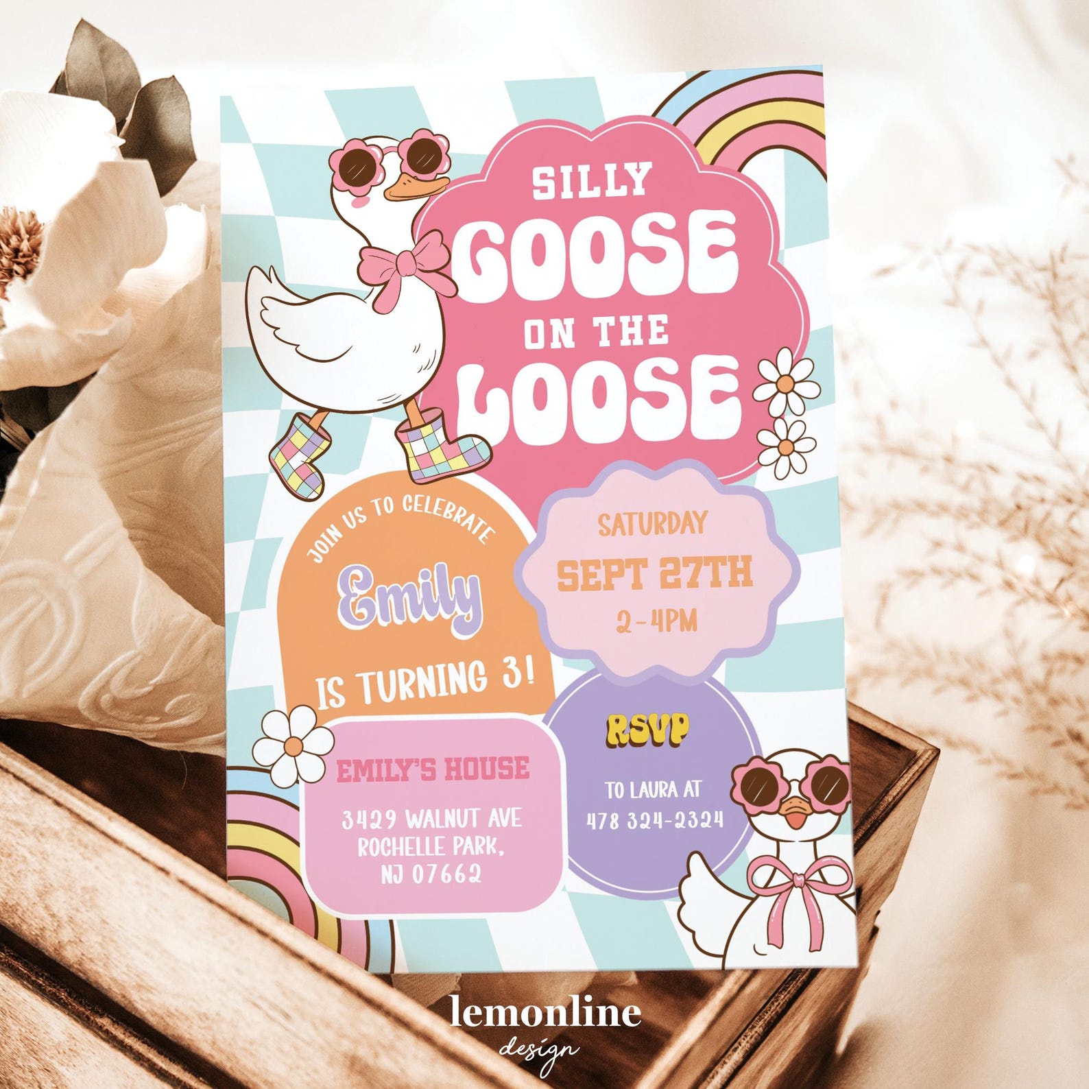 Silly Goose Birthday Invitation, Silly Goose Theme, Silly Goose on the ...