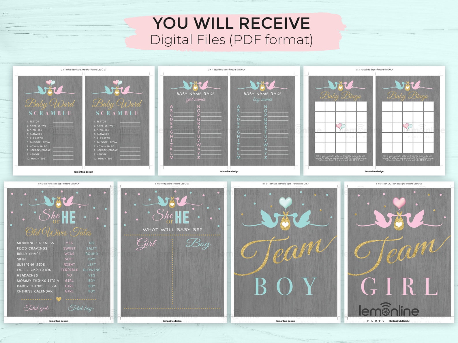 Gender Reveal Games Gender Reveal Bundle Games Baby Shower - Etsy