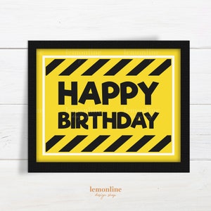 Happy Birthday Road Sign, Construction Party Sign, Road Signs Decor ...