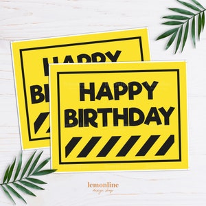 Happy Birthday Road Sign, Construction Party Sign, Road Signs Decor ...