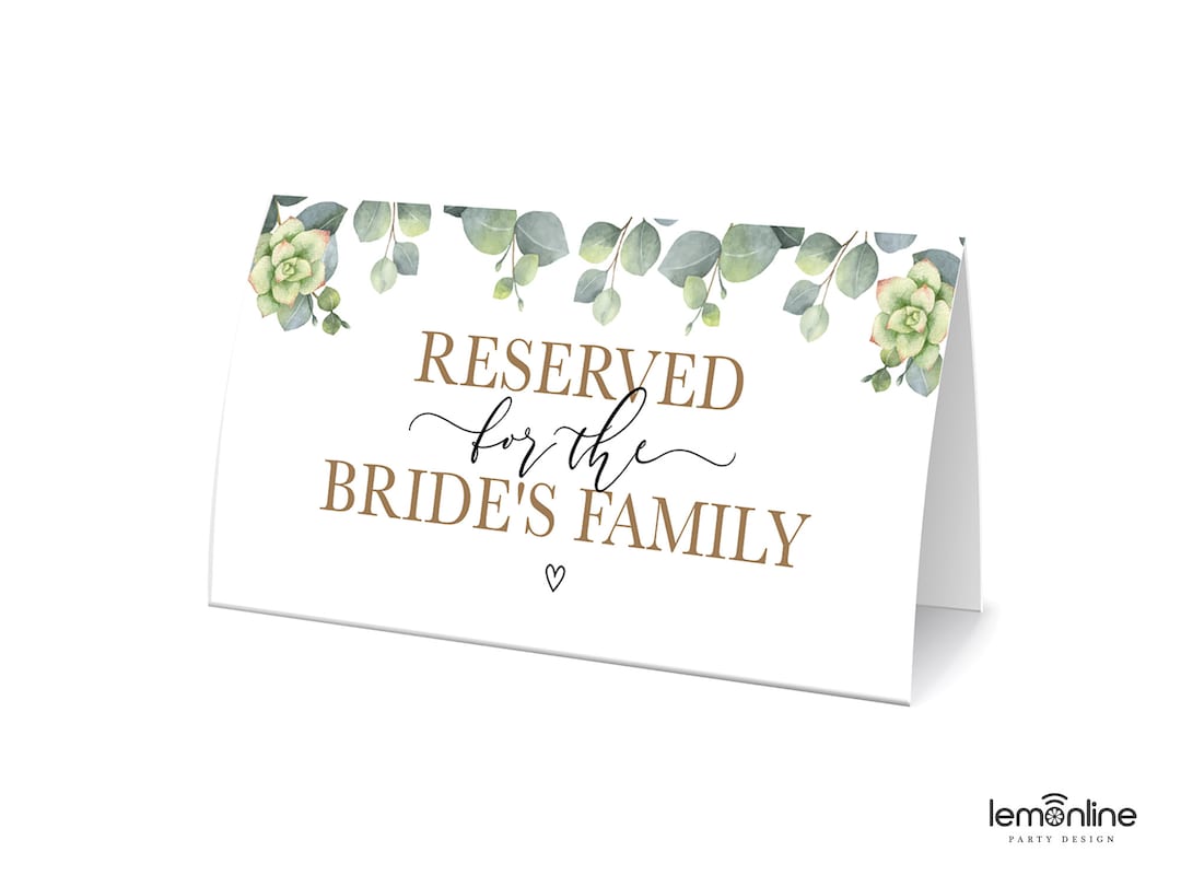 Letrero de mesa reservada, letrero reservado para boda, letrero reservado de eucalipto ...