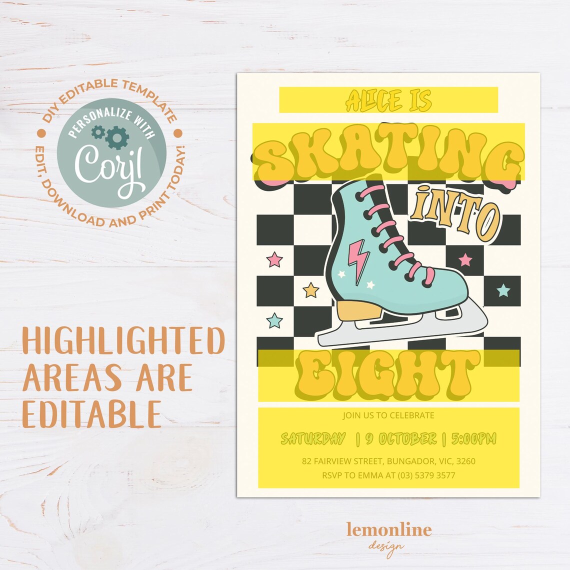 Ice Skate Invitation, Skating Into Any Age Invitation, Ice Skating ...