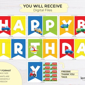 Transportation Banner, Transportation Birthday Banner, Vehicle Banner ...