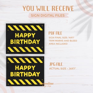 Happy Birthday Road Sign, Construction Party Sign, Road Signs Decor ...