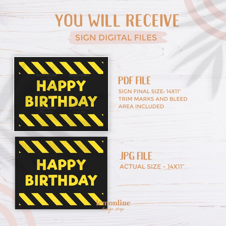 Happy Birthday Road Sign, Construction Party Sign, Road Signs Decor ...
