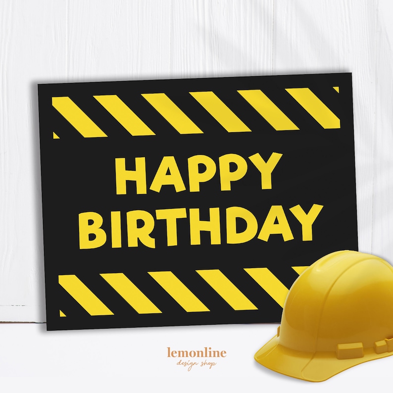 Happy Birthday Road Sign, Construction Party Sign, Road Signs Decor ...