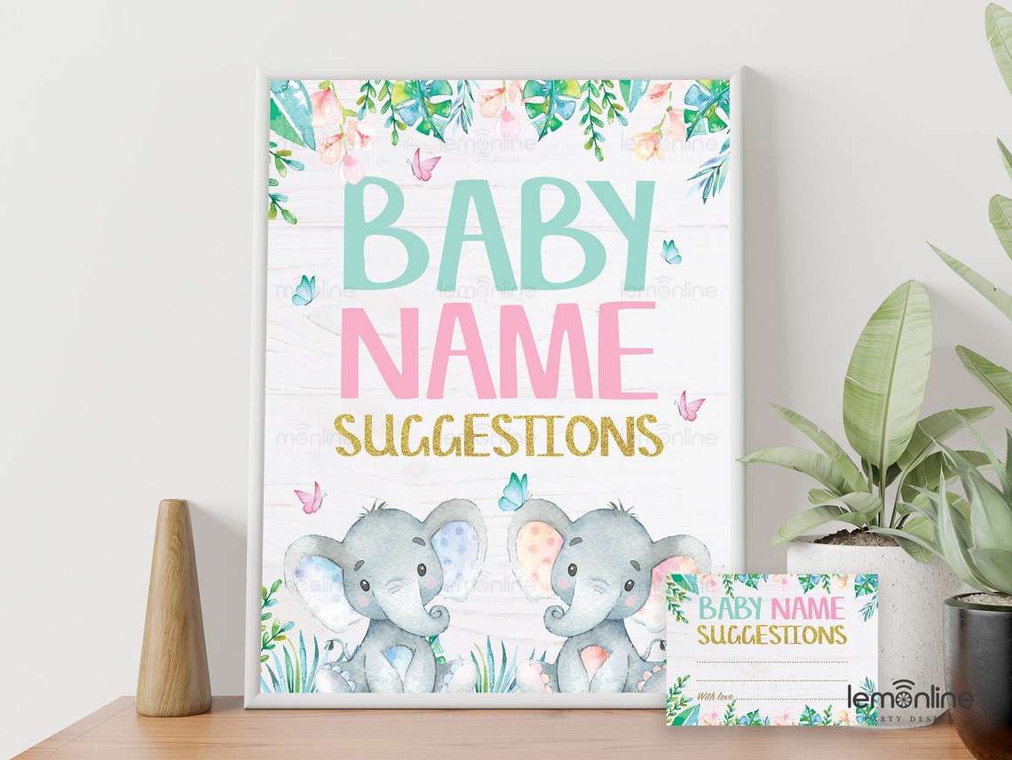 Name Suggestions Sign and Card Gender Reveal Ideas Baby Name - Etsy